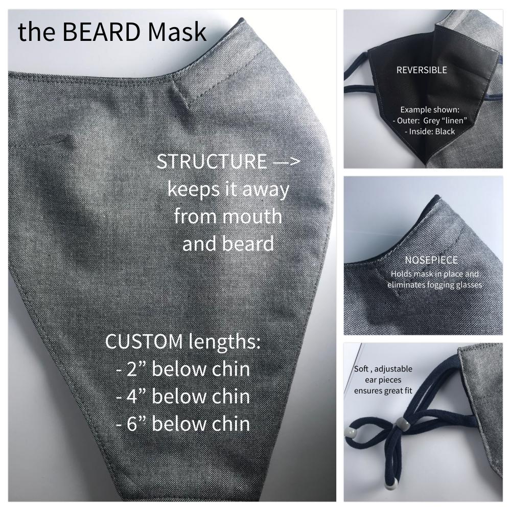 the Original BEARD MASK - Neutral Colors | Fashionable Face Masks